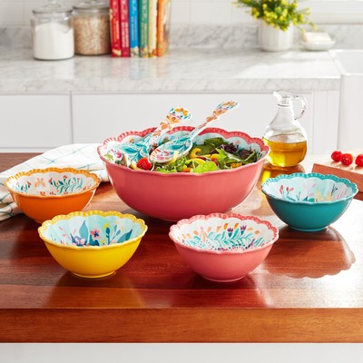 Fresh Floral 7-Piece Melamine Serving Bowl Set | eBay