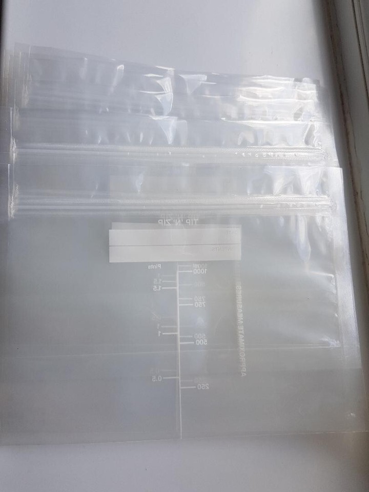 LIQUID FOOD FREEZER STORAGE REUSABLE BAGS RESEALABLE SELF STANDING FOOD ...