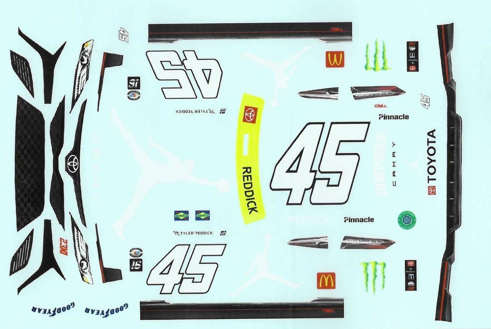 Winscals #45 Jumpman 2023 Tyler Reddick 1/24 Nascar waterslide decal | eBay