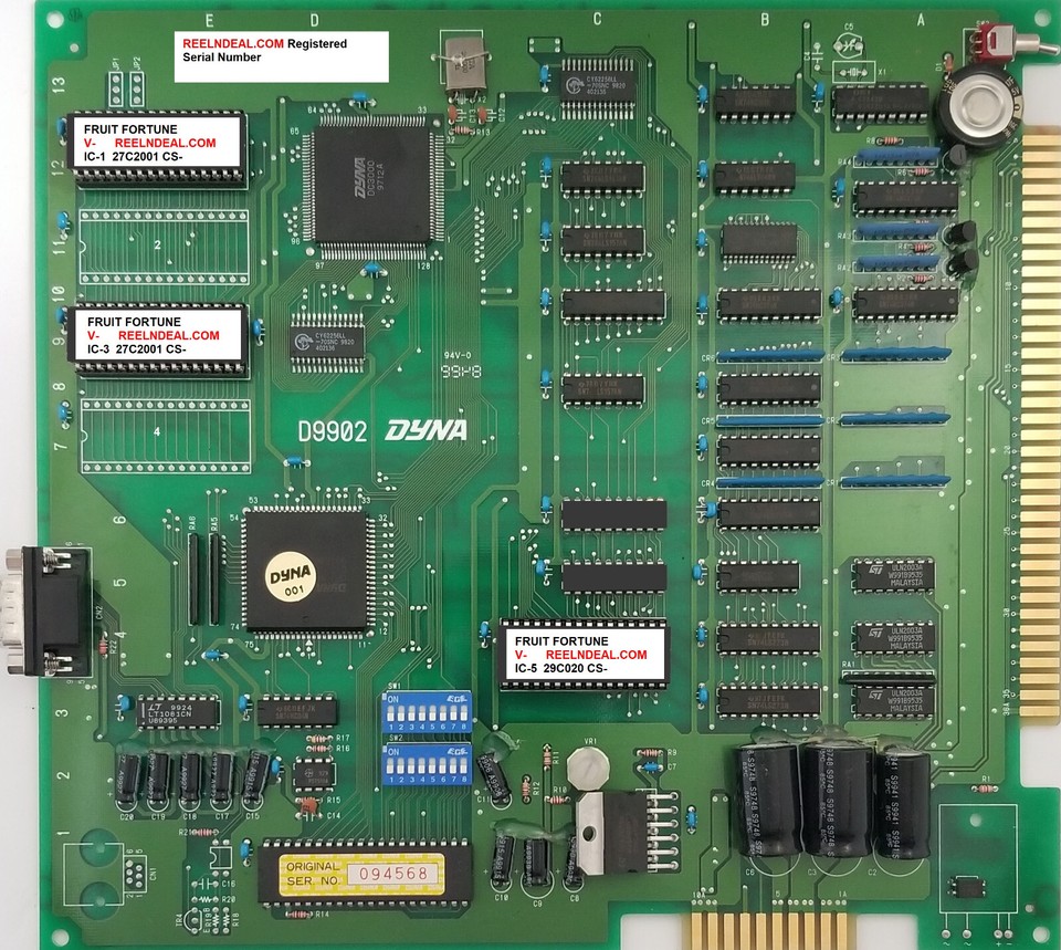 Fruit Fortune Cherry Master 8-Liner PCB Game Board POG Pot O Gold Fruit ...
