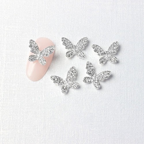 10pcs Gold Silver Nail Art Jewelry Charm Crystal Nail Accessory Nail ...
