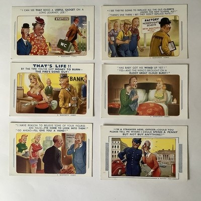 6 Bamforth Comic Humour pcs 687 1776 1774 1731 1729 1773 Brown Triangle ...