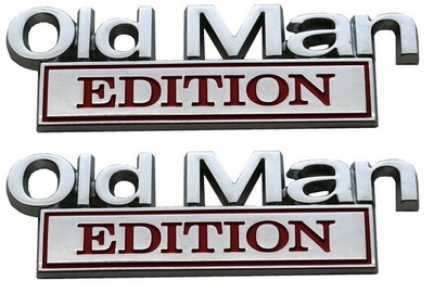 2Pcs Metal Old Man Edition Emblems Decal for Universal Car Truck SUV ...