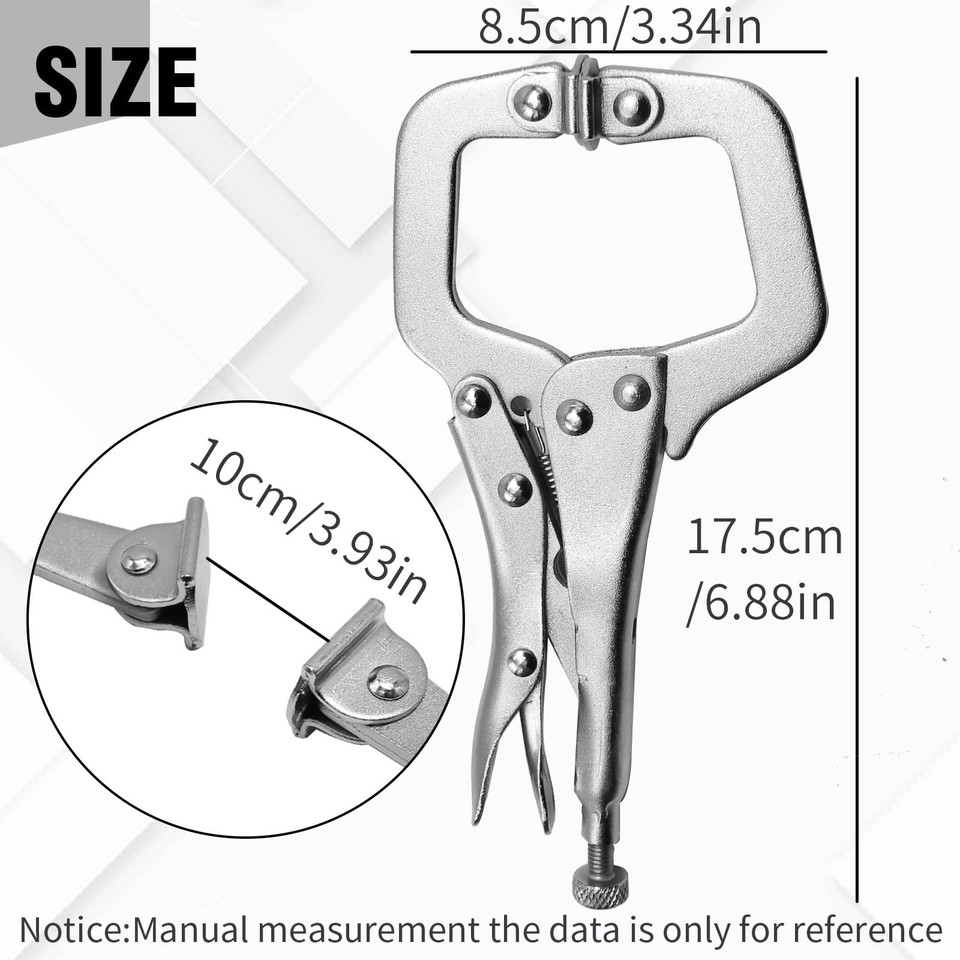 6 Pack 6 Inch C-Clamp Locking with Swivel Pads Heavy Duty Pliers ...