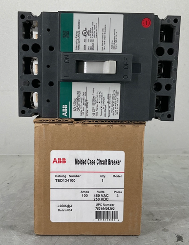 ABB TED134100 CIRCUIT BREAKER 100A 3P 480V NEW | eBay