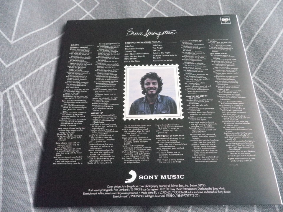 Bruce Springsteen - "Greetings From Astbury Park NJ" CD - Card Sleeve ...