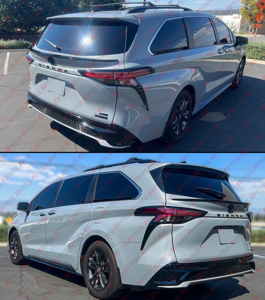 FOR 2021-26 TOYOTA SIENNA JDM SPORT GLOSS BLACK TAILGATE TRUNK MID WING ...