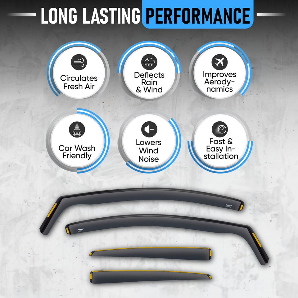 ISPEED Wind Deflectors for VW Polo MK5 2009-2017 5-Door Hatchback 4pc ...