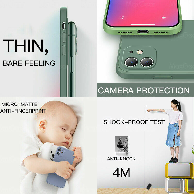 For iPhone 16 15 14 13 12 11 Pro Max XS X 8 7 SE Silicone Case Camera ...