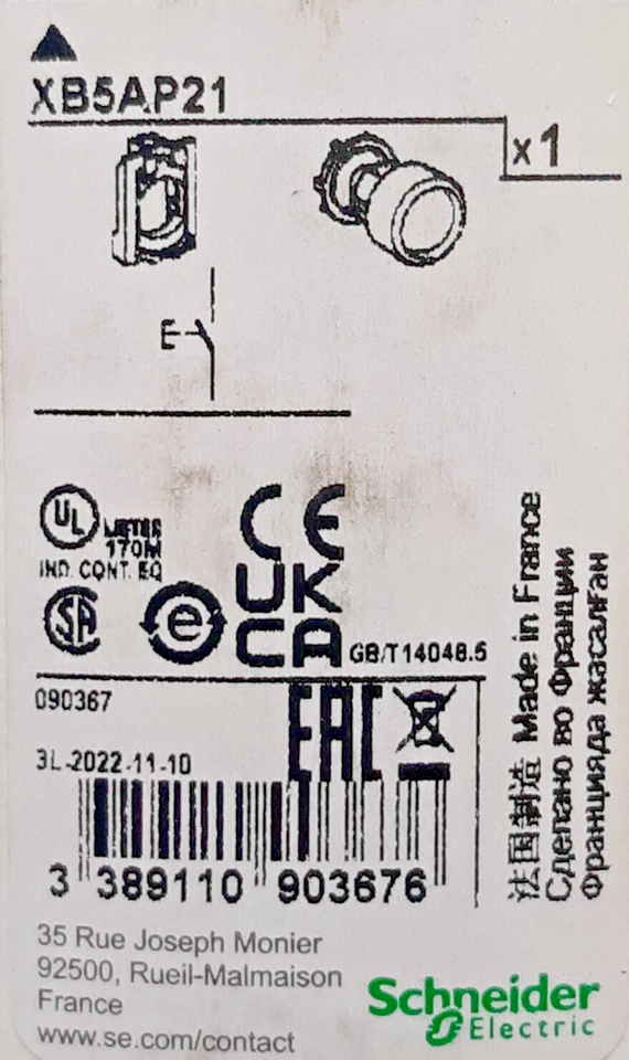 Schneider Electric XB5AP21 Pushbutton | eBay