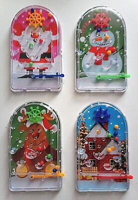 Mini Christmas Pinball Game Santa Rudolph Snowman Kids Party Stocking ...