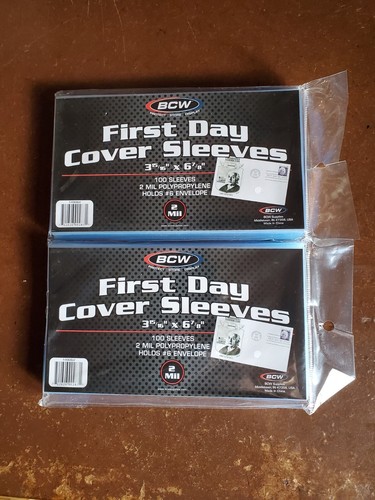 BCW First Day Cover Sleeves - 3 15/16" X 6 7/8", 2 Mil holds #6 envelop ...