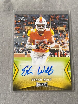 2018 Leaf Draft Auto Ethan Wolf #BA-EW1 Gold Auto | eBay