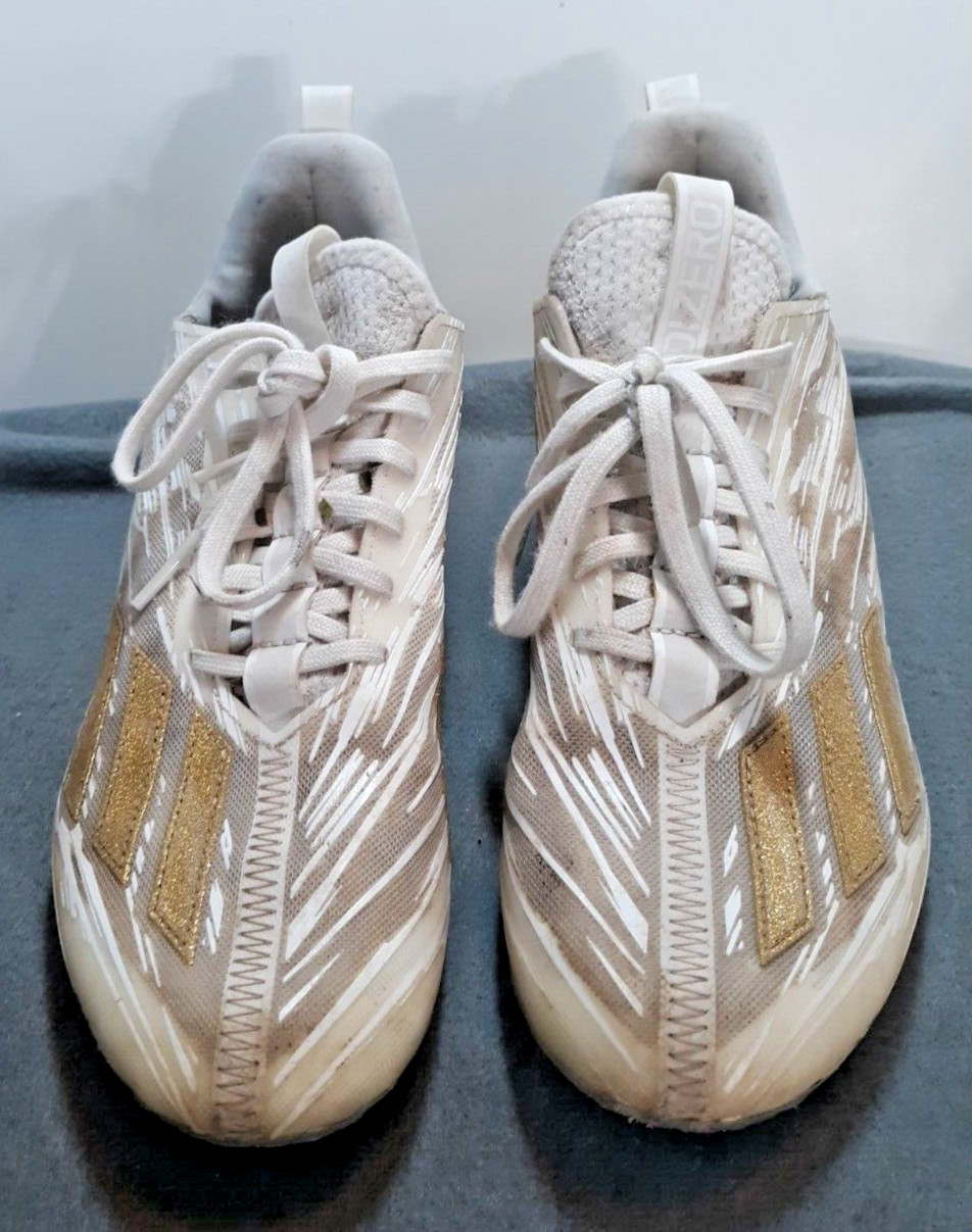 Adidas Adizero White Gold Football Cleats | Sz 7 1/2 … - Gem