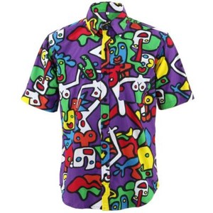 Mens Shirt Loud Originals REGULAR FIT Dance Purple Retro Psychedelic ...