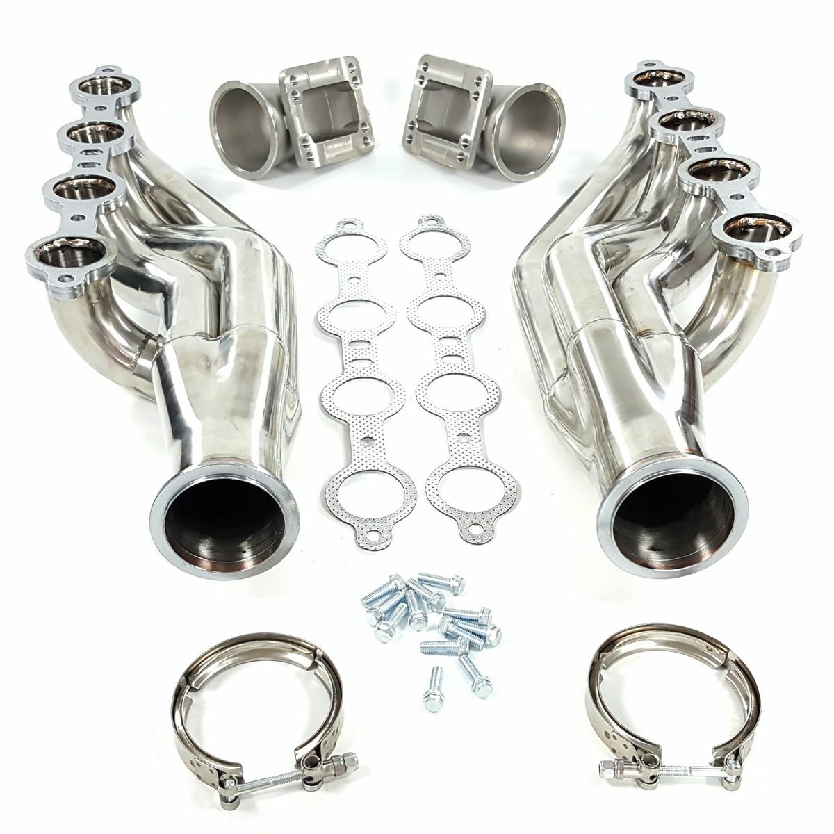 T-304 Turbo Exhaust Manifold +PAIR Elbows Fit Small Block V8 LS1/LS2 ...