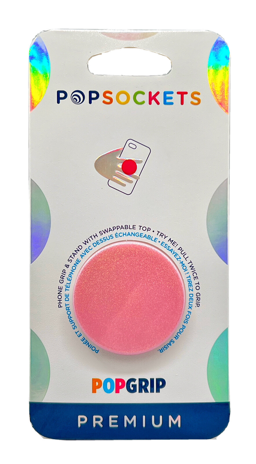 Popsockets Premium Pink Flare Glitter Swappable Top Pop Socket PopGrip ...
