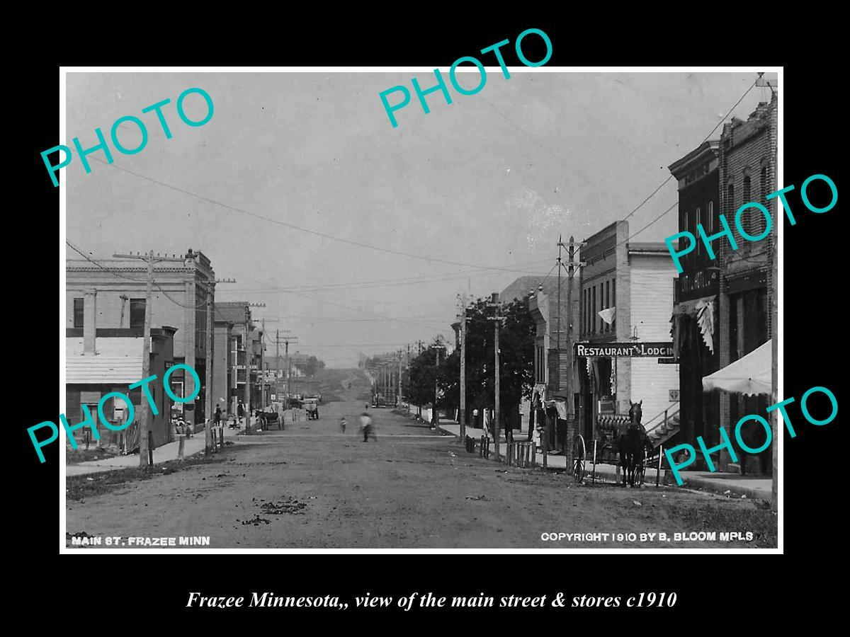 OLD 8x6 HISTORIC PHOTO OF FRAZEE MINNESOTA THE MAIN STREET & STORES ...