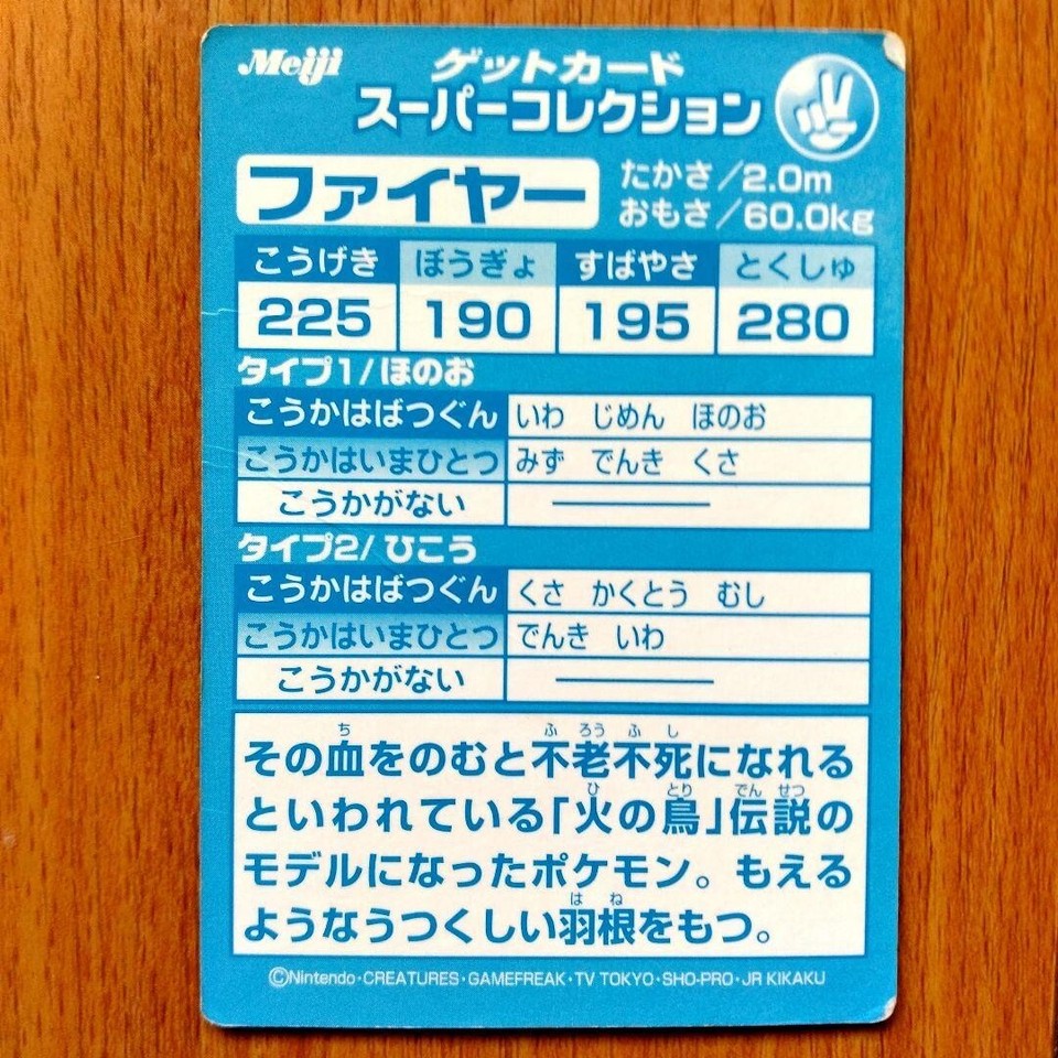 Meiji Pokemon Get Card Fire vintage Trading cards Character Goods ...