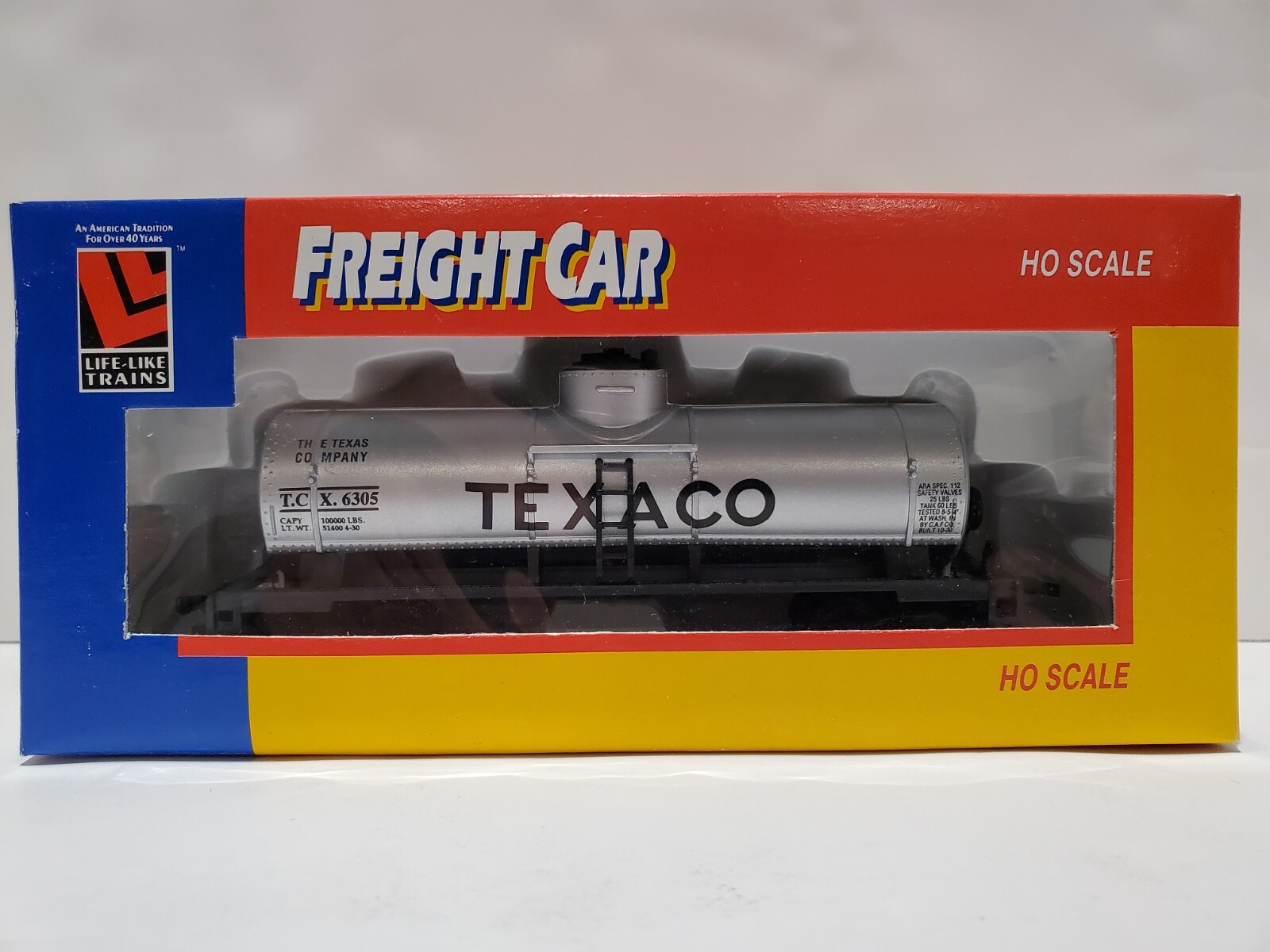 HO Scale Texaco Single Dome Tank Car TCX 6305 Life-Like Trains #8518 ...