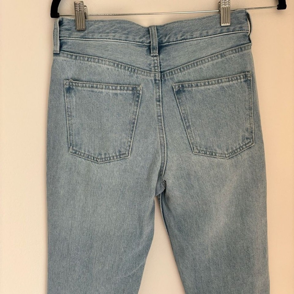 Free People We the Free women light wash distressed button fly skinny ...