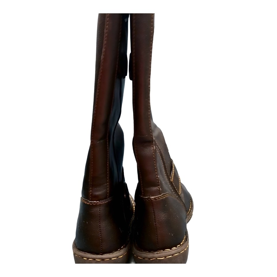 BOC Shoes Cleo Black Leather Knee High Boots Buckle Zip Women US 7.5 ...