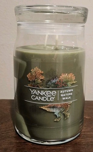Yankee 20 Oz Green Autumn Nature Walk Scented Candle 6" Glass Jar 2 ...