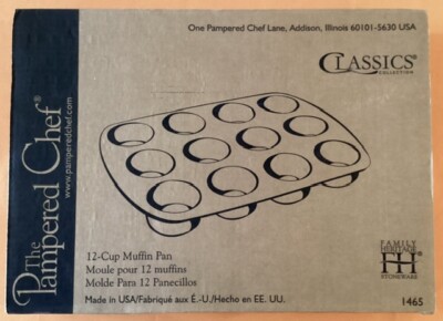 Pampered Chef Family Heritage Collection 12 Muffin Pan Stoneware 1465 ...