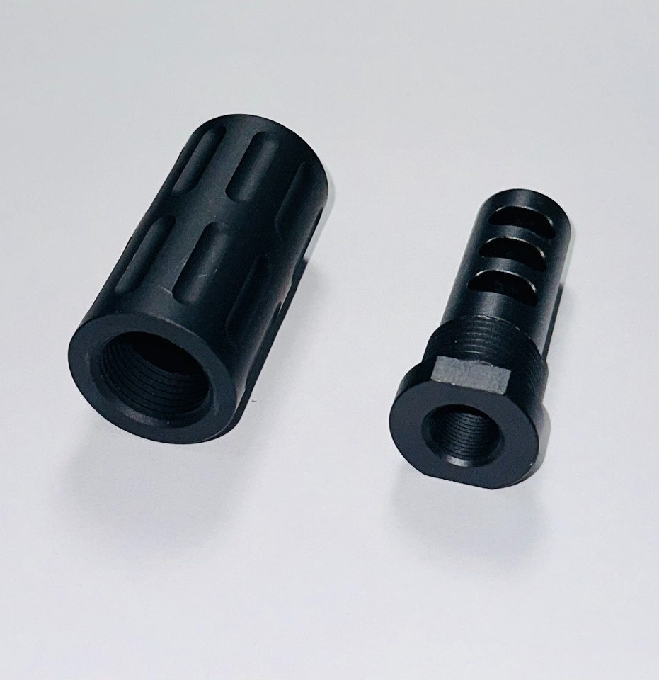 Muzzle Brake 1/2X28TPI For 9MM With 13/16X16 Sound Redirect Sleeve | eBay