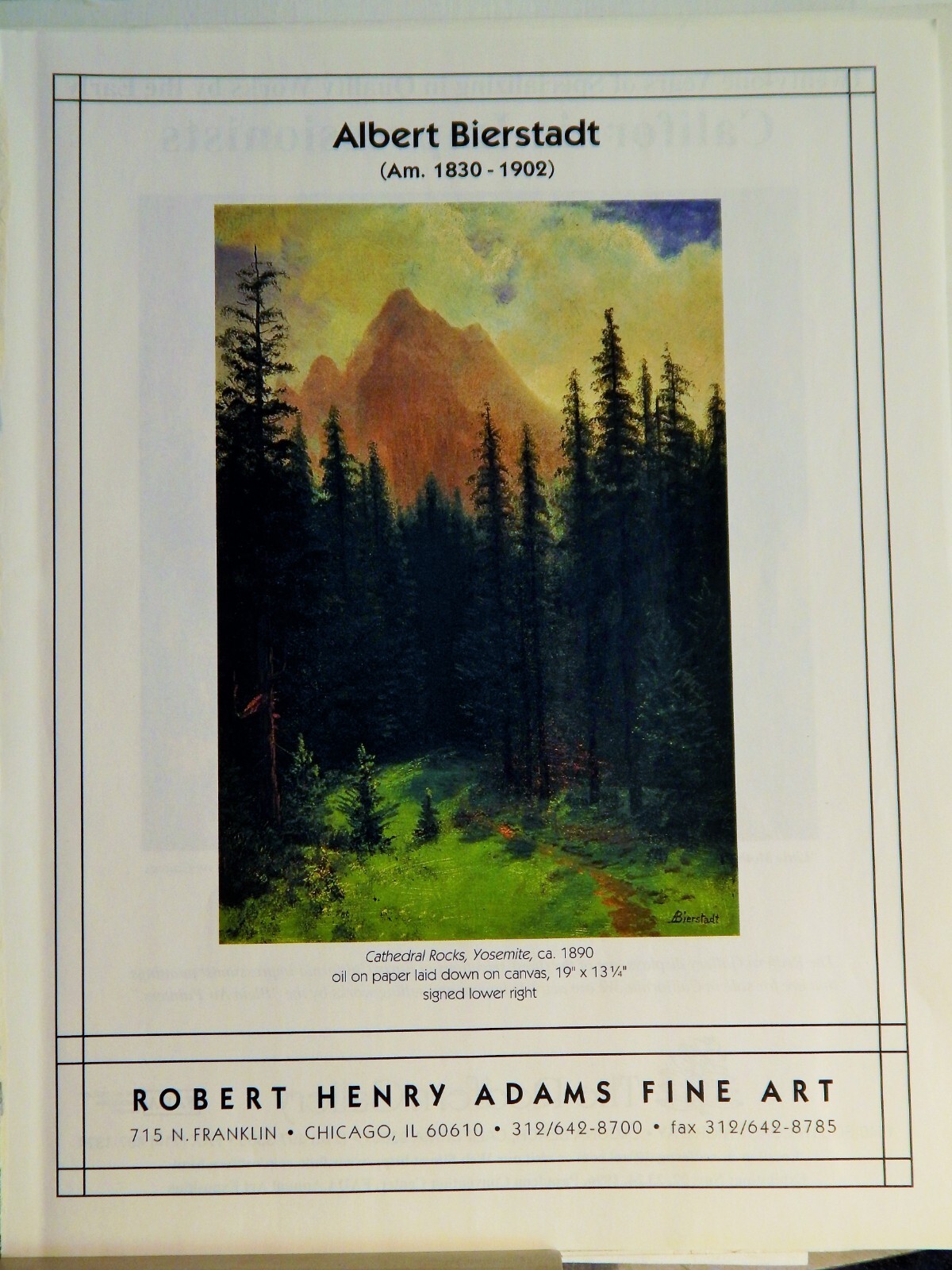 ALBERT BIERSTADT / DONNA SCHUSTER ART PIECES ORIG VTG 1996 ...