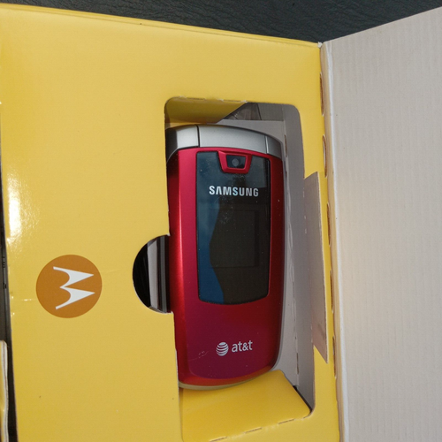 Samsung SGH-A437 Red Bluetooth AT&T Portable Quad Band Flip Cellular ...