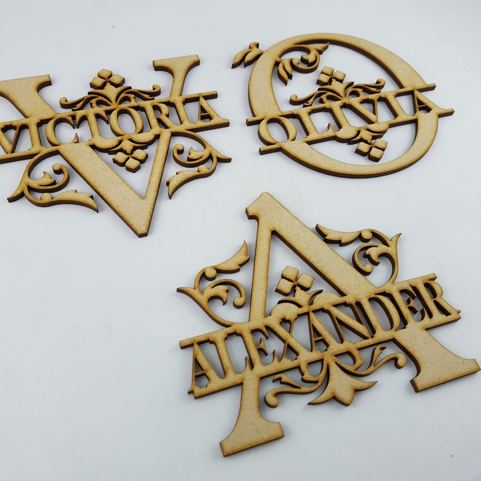 Personalised Wooden MDF Monogram Letters Craft Blank Shape Wedding ...
