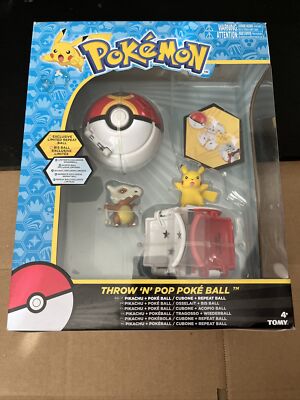 Pokemon Throw 'n' Pop Pokeball Pikachu & Poke Ball / Cubone Repeat Ball ...