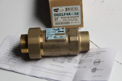 APOLLO 3/4" Apollo DUCLF4A-34 Backflow Preventer Dual Check Valve | eBay