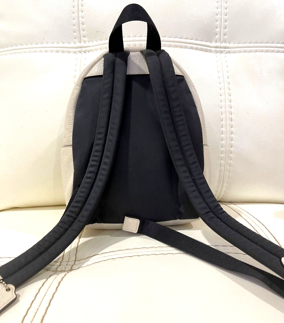 Coach Chalk Pebbled Leather Mini Backpack. - Gem