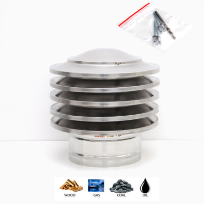 Anti Downdraft CHIMNEY Static CAP, Fixes wind "puff backs",Inox ...