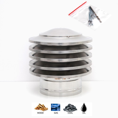 Anti Downdraft CHIMNEY Static CAP, Fixes wind "puff backs",Inox ...