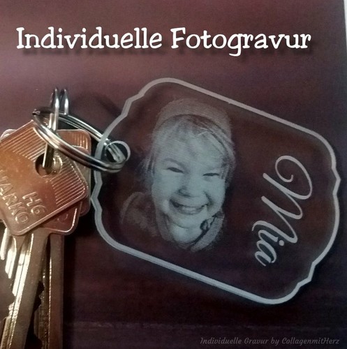Anhänger Schlüssel Acrylglas + Fotogravur Geschenk Valentinstag ...