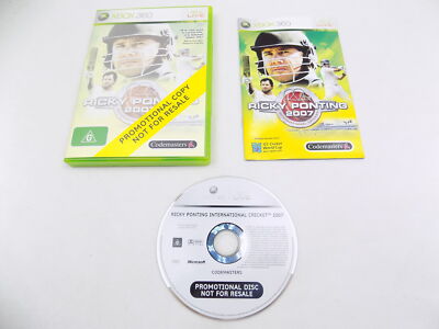 Mint Disc Xbox 360 Ricky Ponting 2007 Promotional Copy - Inc Manual ...