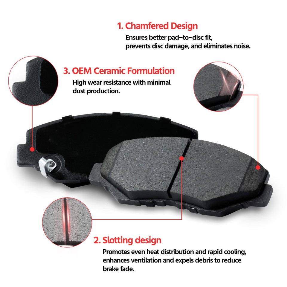 Front Rear Drilled Rotor Brake Pads for Toyota Tundra Sequoia Land ...