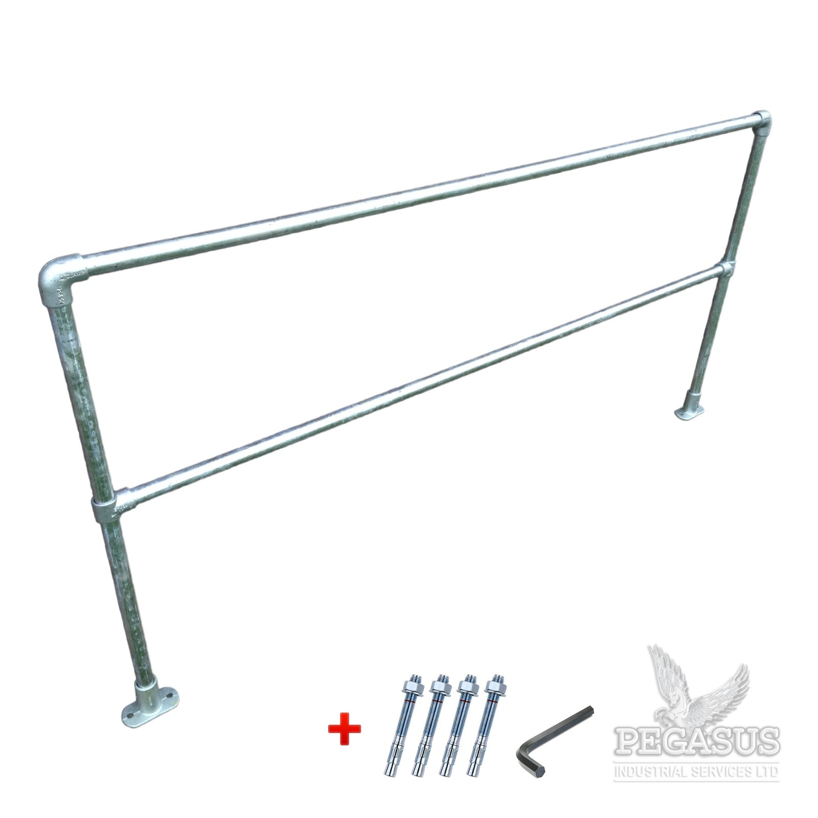 Pipe Clamp Handrail System 34mm - Safety Barrier Kit - Allen Key Q Rail ...