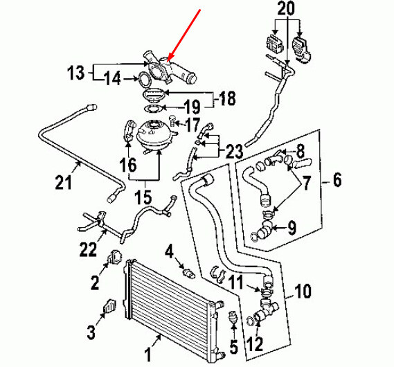 Volkswagen of America 06A121132AG - Engine Coolant Outlet Flange for ...