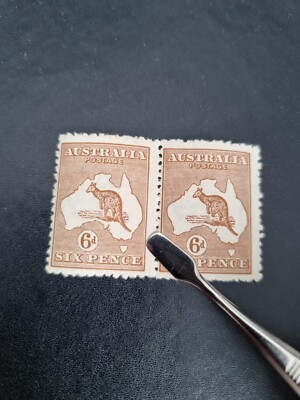 Australia Kangaroo Stamps Pair Third 3rd Watermark 6d - Broken Leg ...