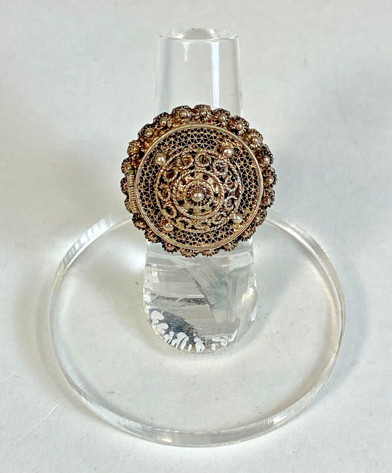 Vintage or Antique Etruscan Byzantine Ottoman filligree silver poison ...