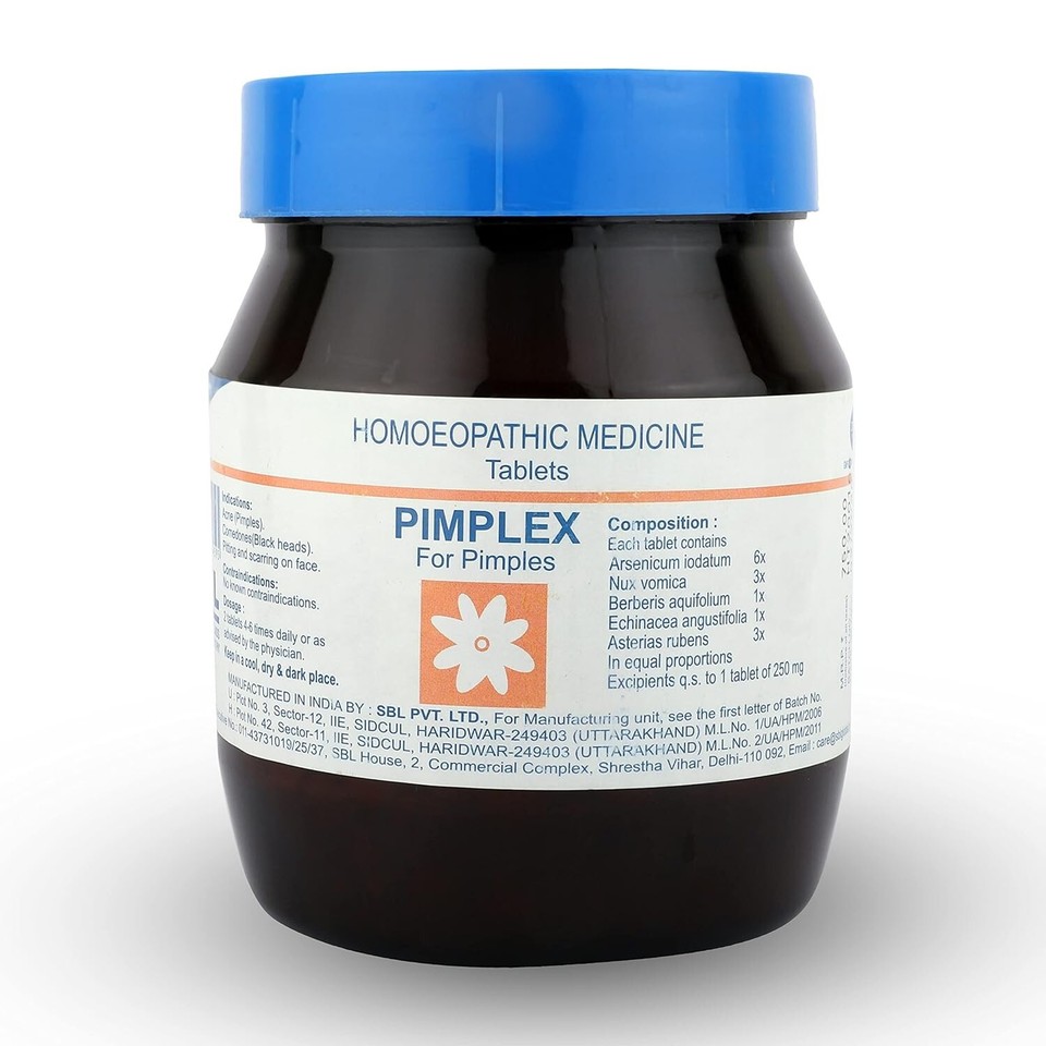 SBL's PIMPLEX TABLETS -For skin nutrition and treats pimples and ...