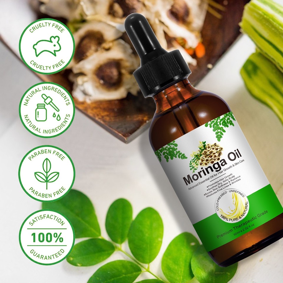 Moringa Oil, Moringa Seed Oil, Organic Cold-Pressed Moringa Oil ...