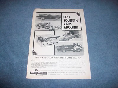 1968 Muntz Stereo-Pak Vintage Ad with George Barris Custom Cars ...