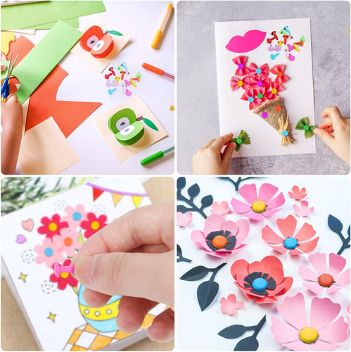 500Pcs Colorful Mini Paper Fastener Brad,Split Pin for Art Crafting ...
