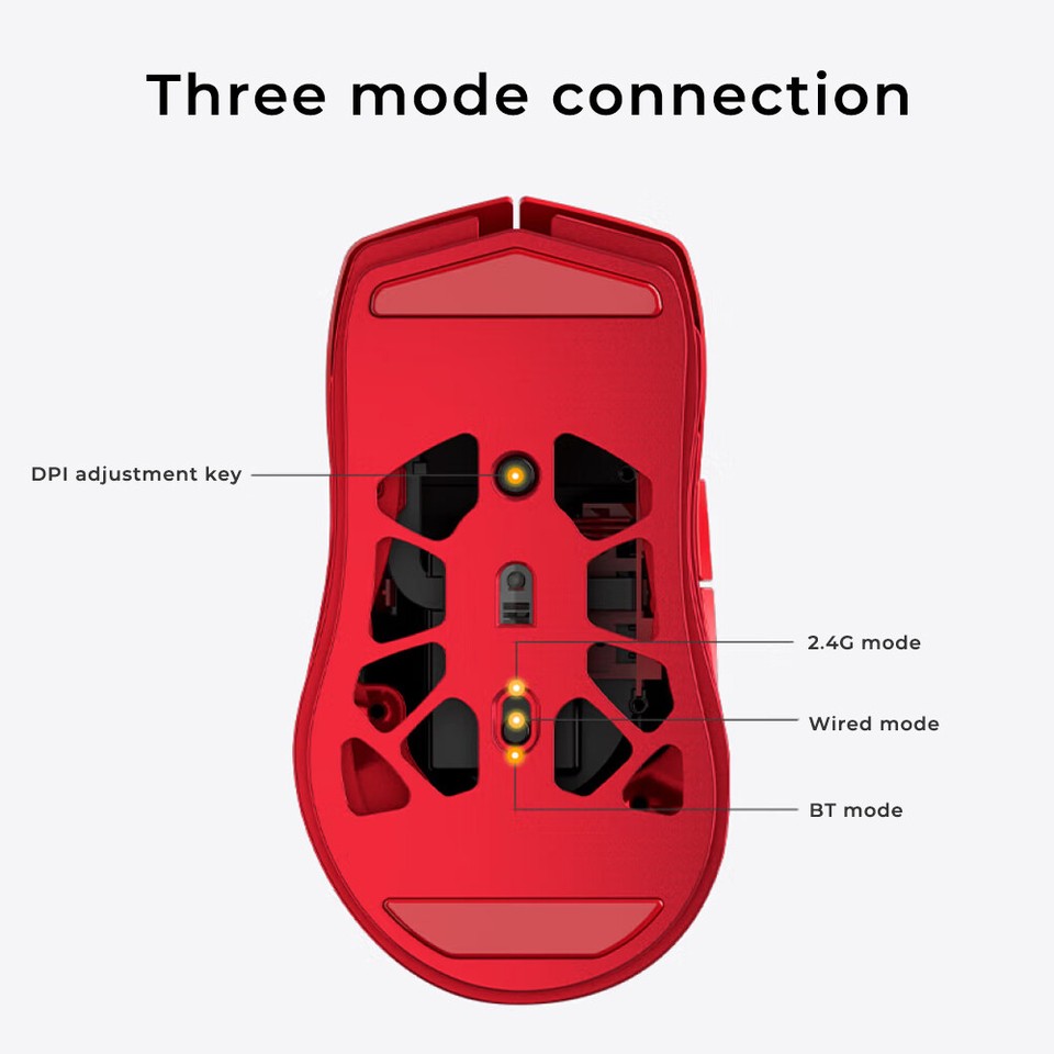 A.JAZZ Mouse M259 Paw3395 tri-mode Bluetooth Wireless Superlight ...