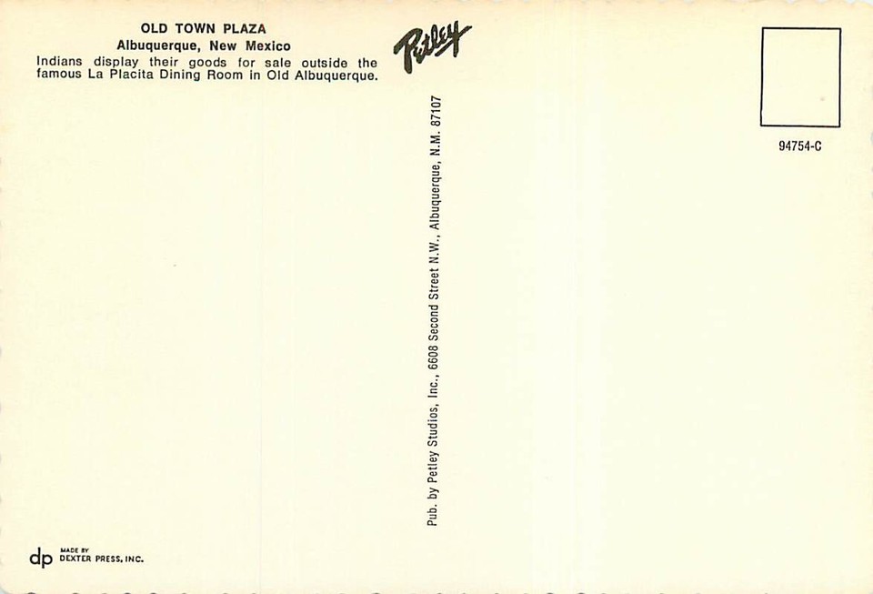 Postcard Displayed Goods at Old Town Plaza Albuquerque New Mexico, NM ...